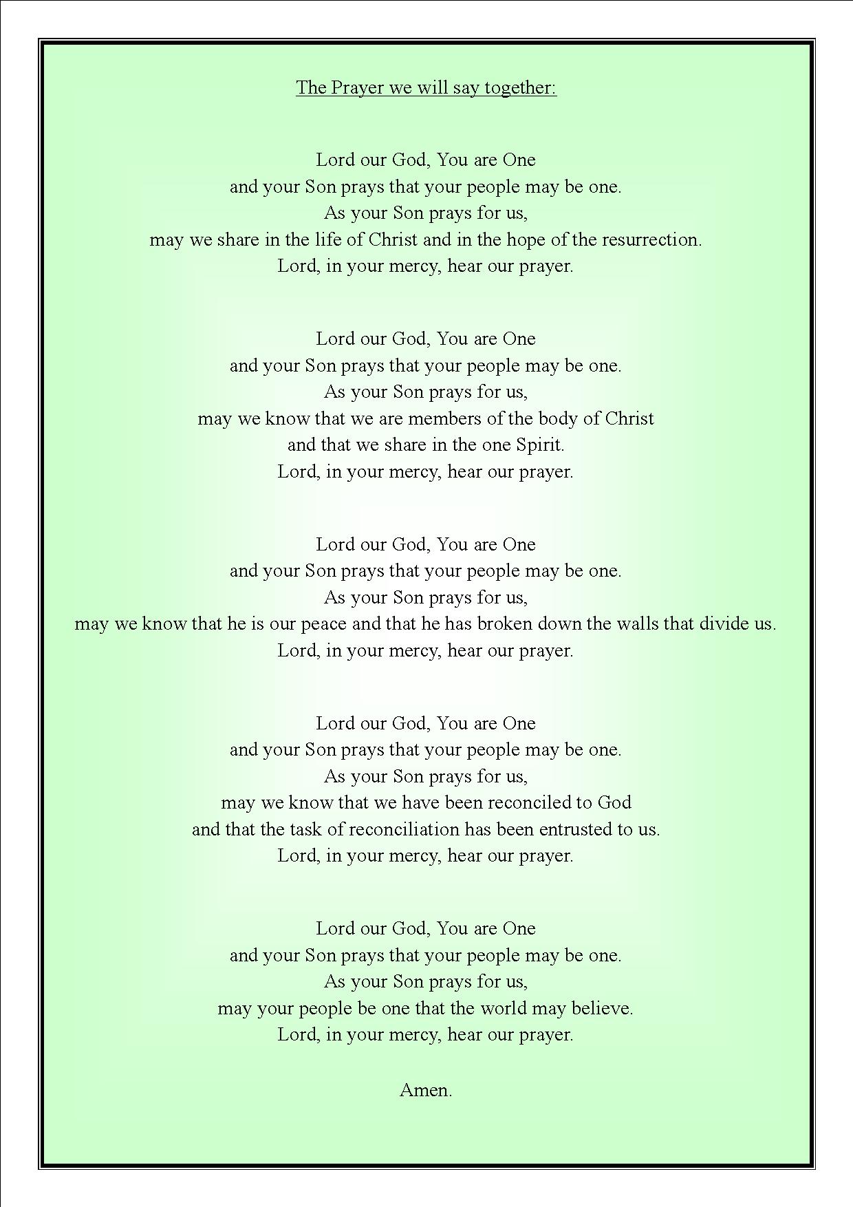 Ecumenical Call to Prayer, Sunday January 24th 2021 at 7 p.m. – RC Ayr
